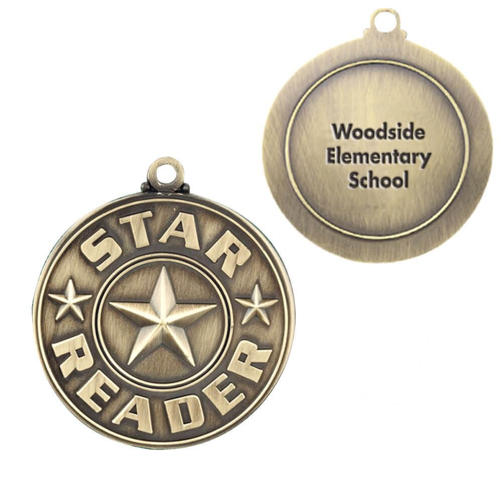 Star Reader Gold Academic Medallion - Laser-Engraved Personalization ...