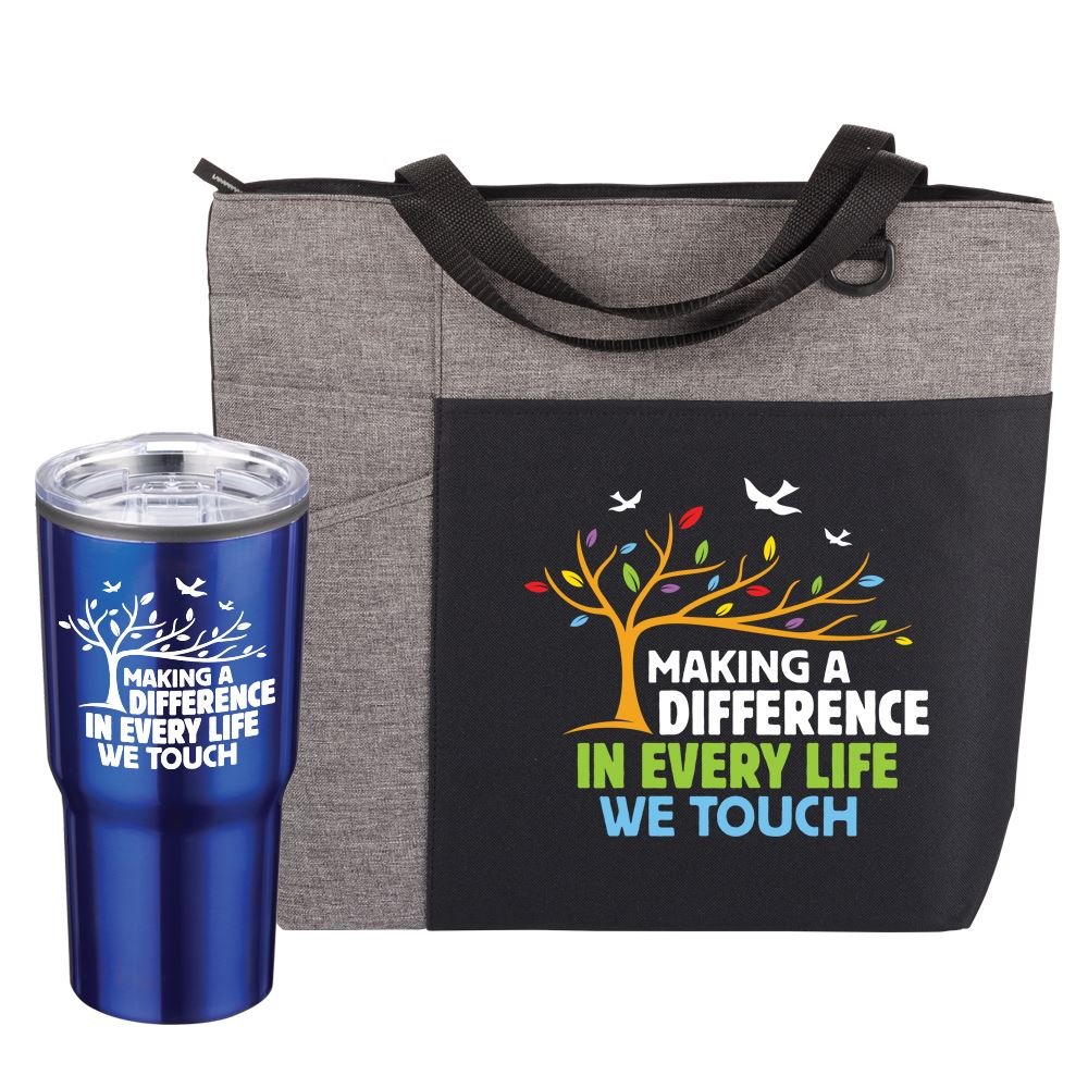 Making A Difference In Every Life We Touch Tumbler & Tote Bag Gift Set ...