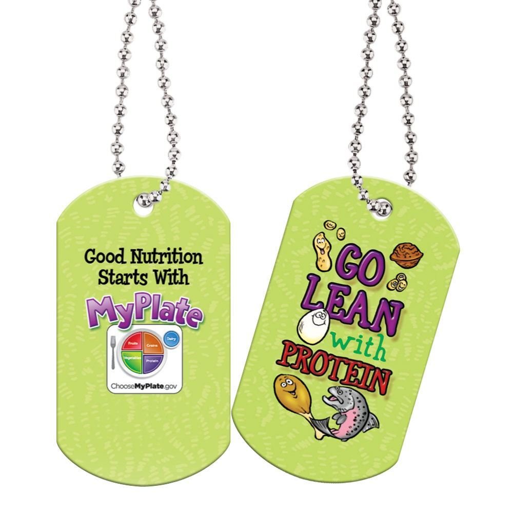 Go Lean With Protein Laminated Dog Tags With 24" Chains | Positive ...