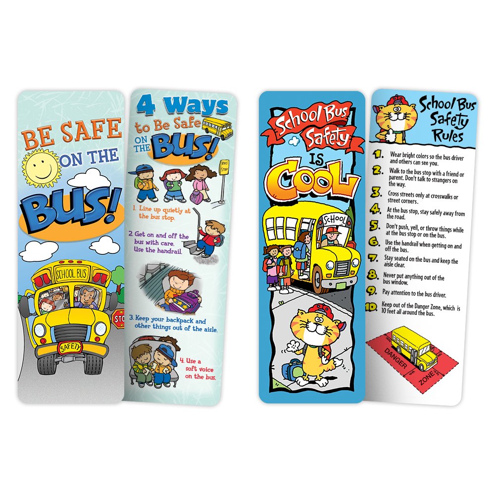 School Bus Safety Themed Bookmark Assortment - Pack of 100 | Positive ...