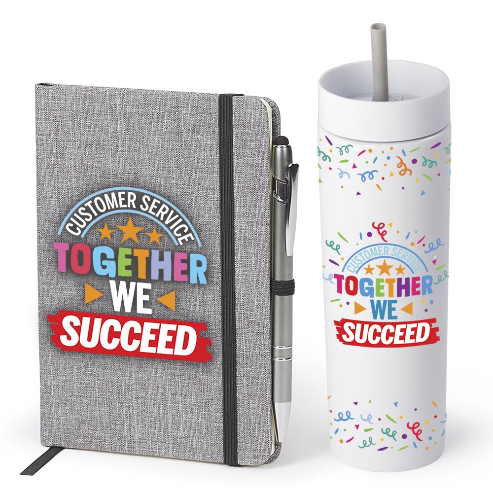 Customer Service: Together We Succeed Heathered Journal With Quotes ...