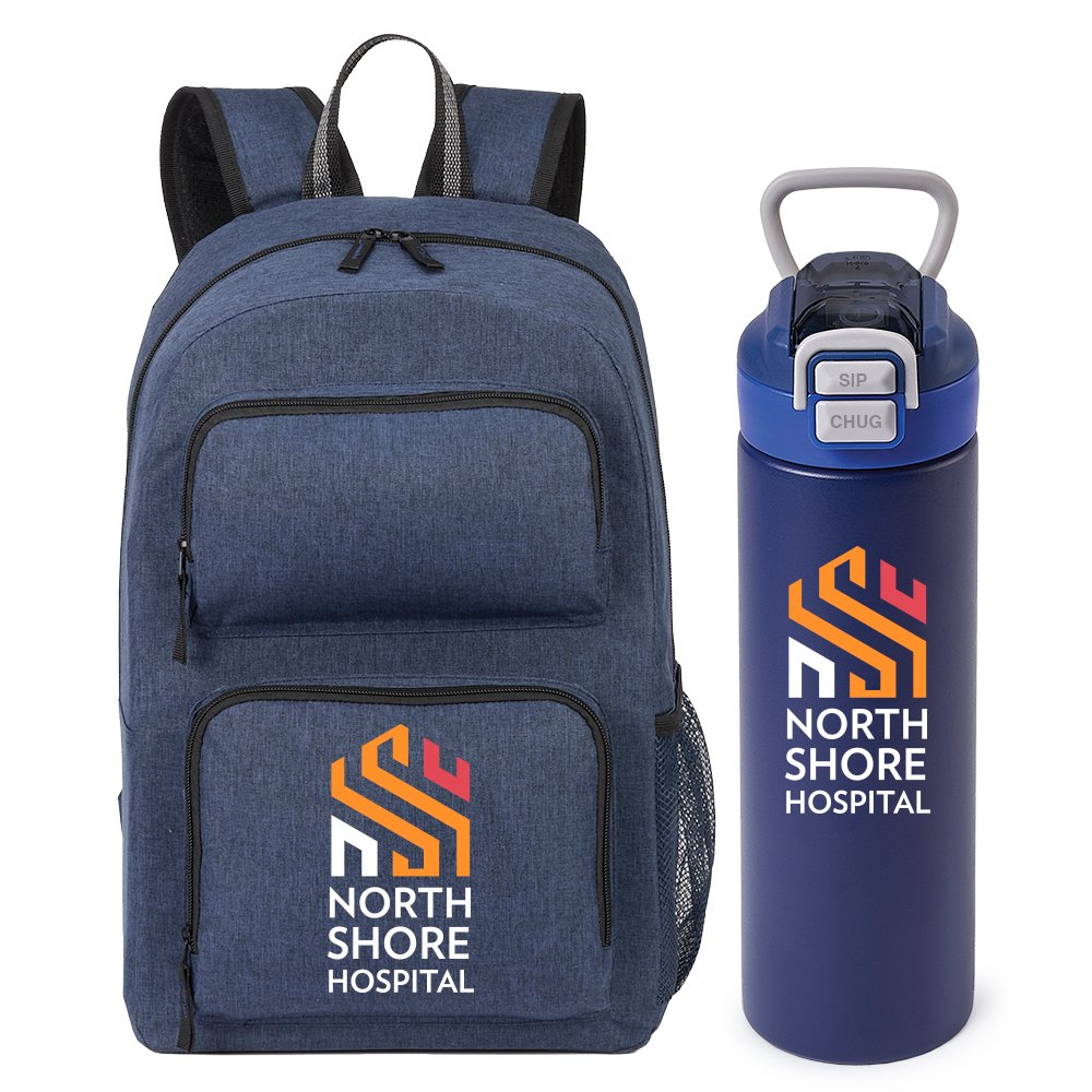 15" Laptop Backpack & Sip n' Chug Water Bottle Gift Set ...