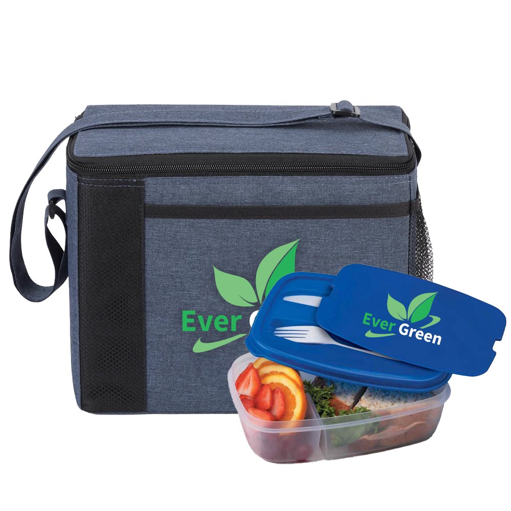 Navy Lunch/Cooler Bag & Blue Food Container Gift Set - Personalization ...