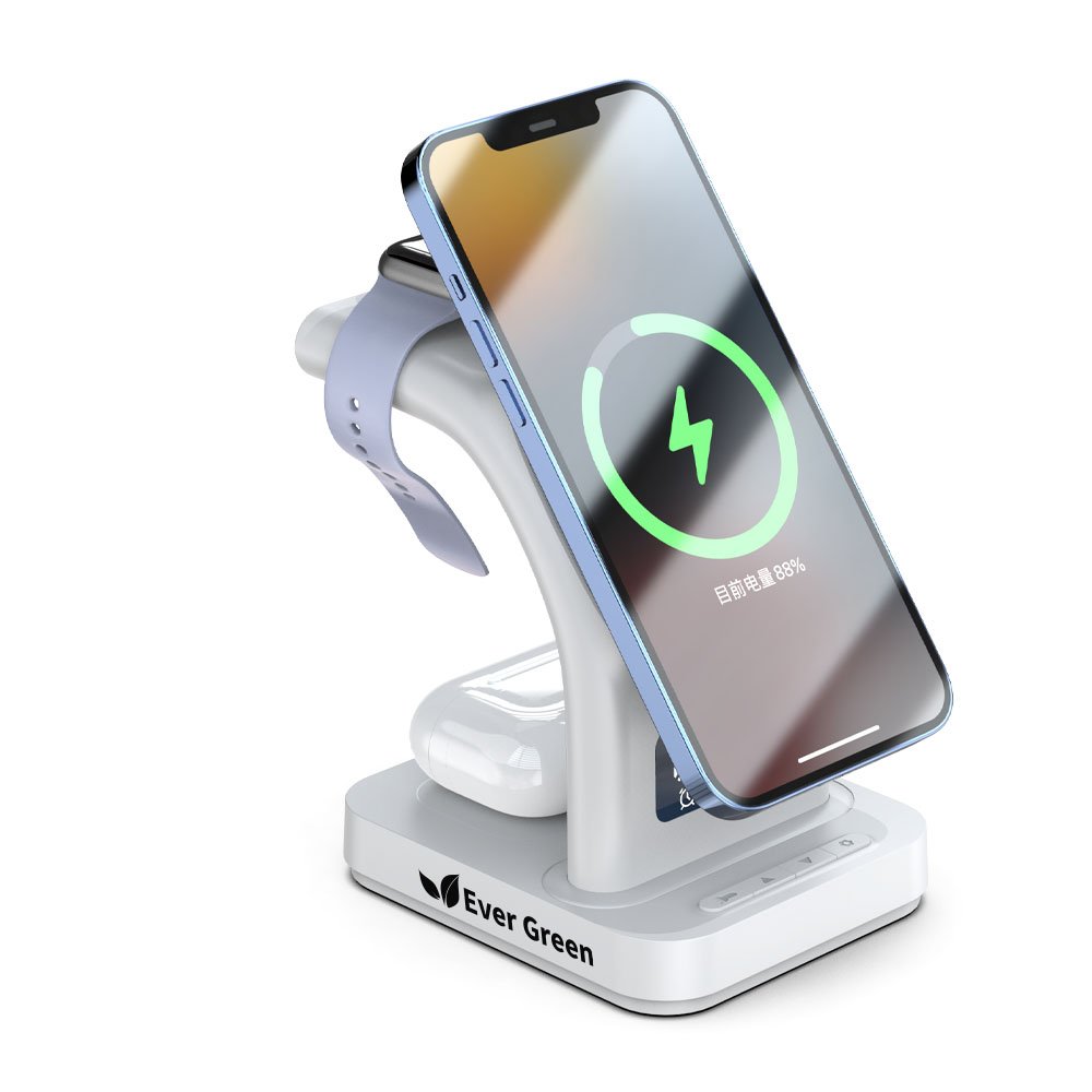 5-in-1 Desktop Multi-Function Wireless Charger & Clock - One-Color ...