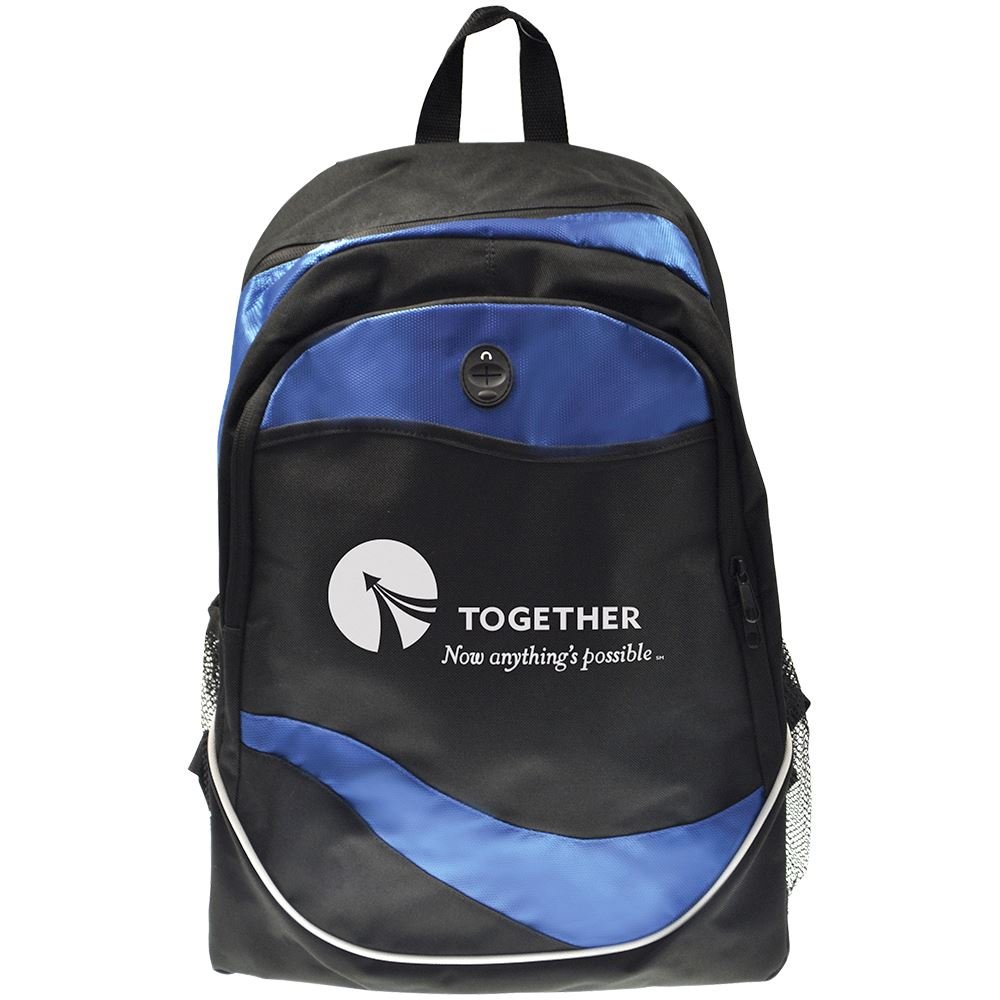 Wave Backpack With Front Zippered Pocket & Pen Holders | Positive ...
