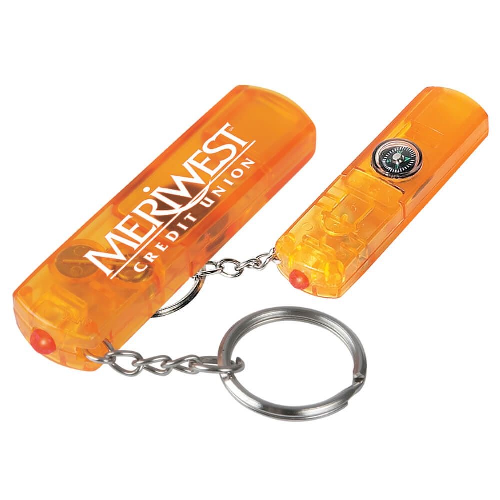 Whistle Light And Compass Key Chain | Positive Promotions