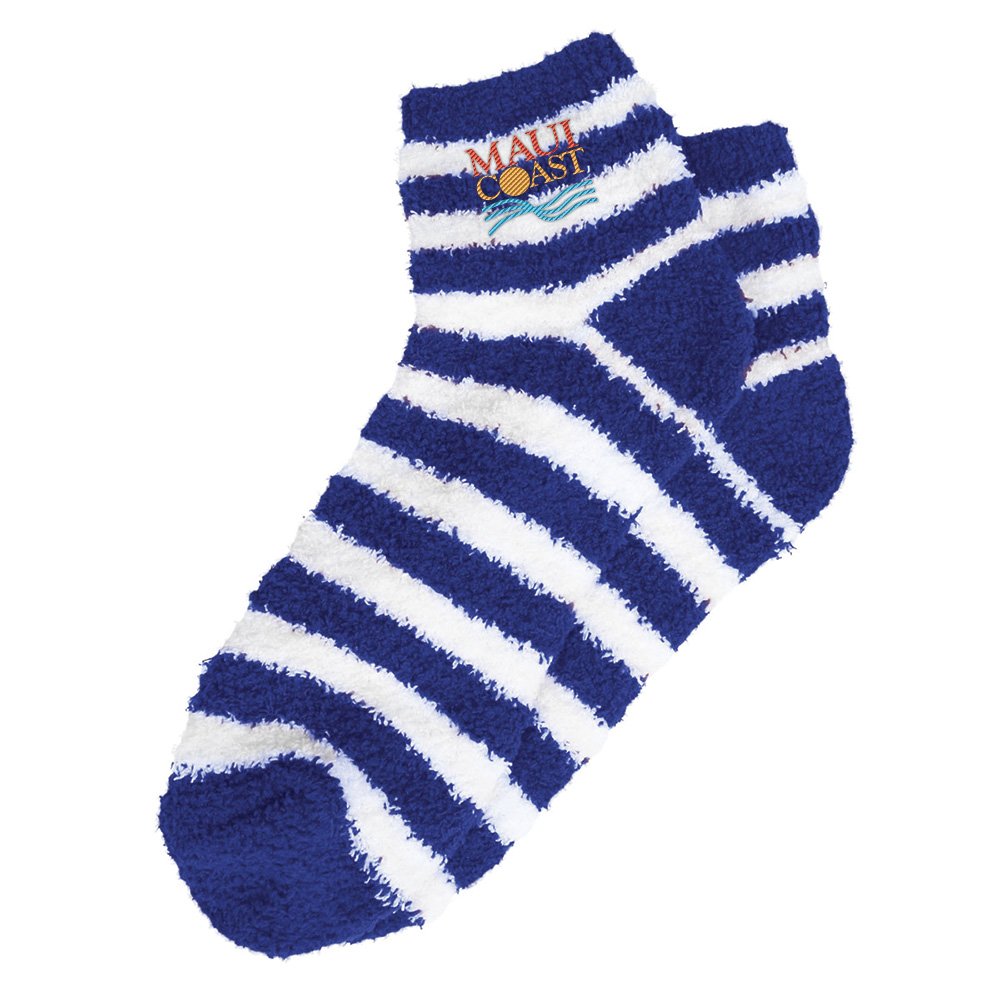 Fuzzy Cozy Striped Socks - Embroidered Personalization Available ...