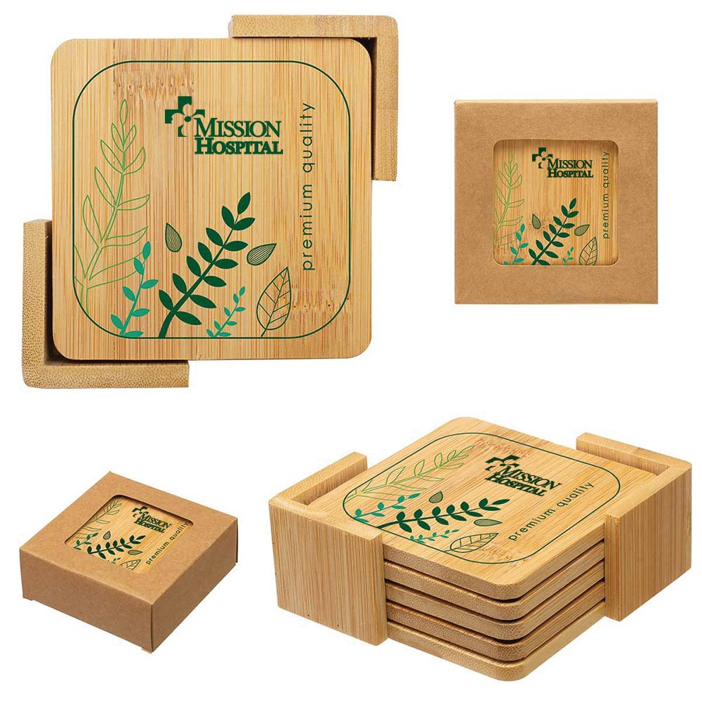 Square Bamboo Coasters - Pack of 4 - Personalization Available ...
