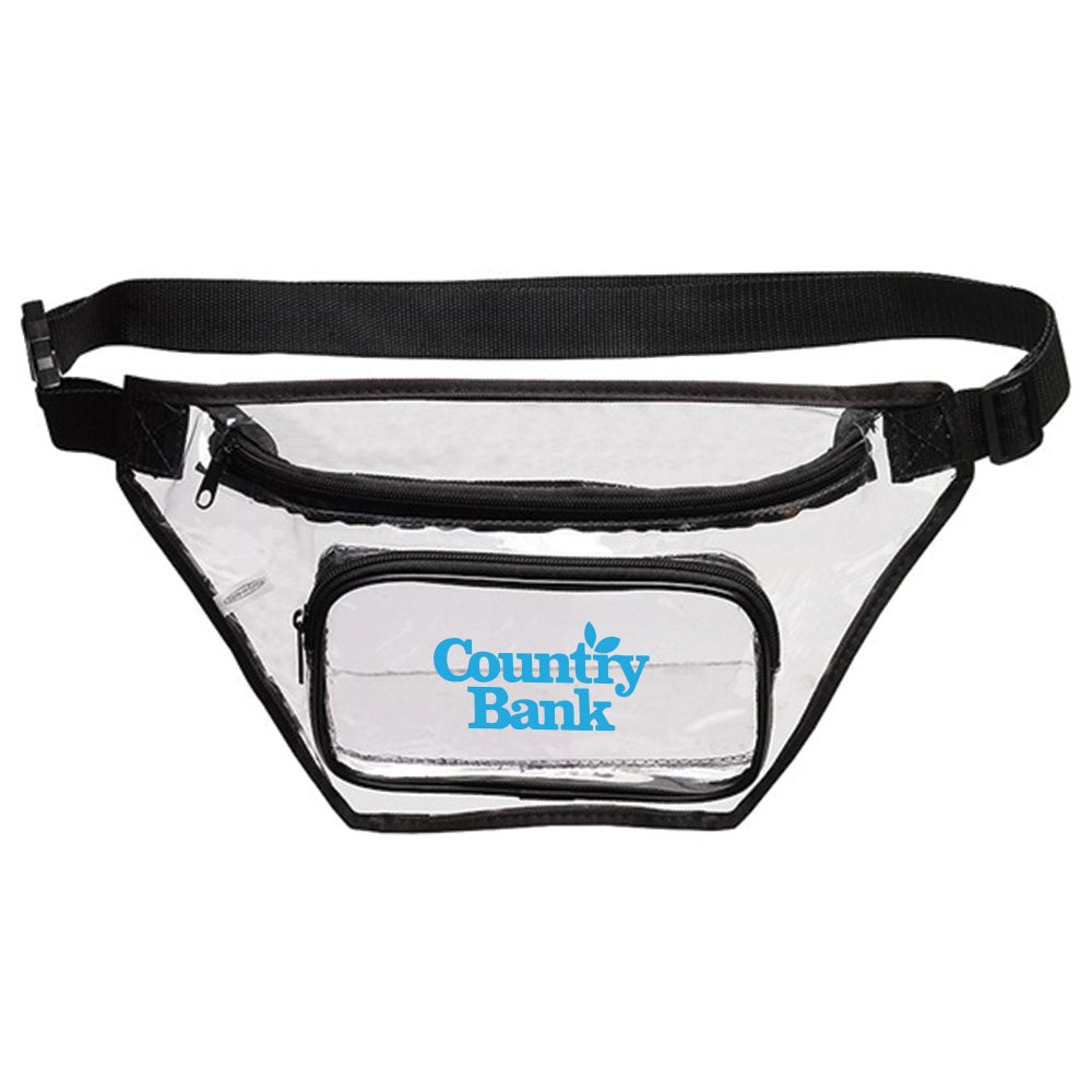 Secure Clear Fanny Pack with Zippered Pocket - Personalization ...