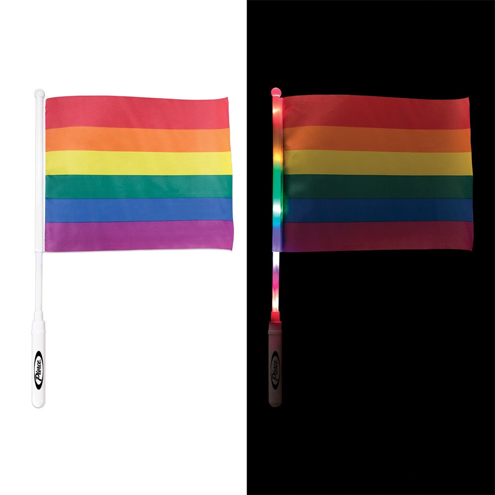 Rainbow Pride LED Light-Up Flag - One-Color Personalization Available ...
