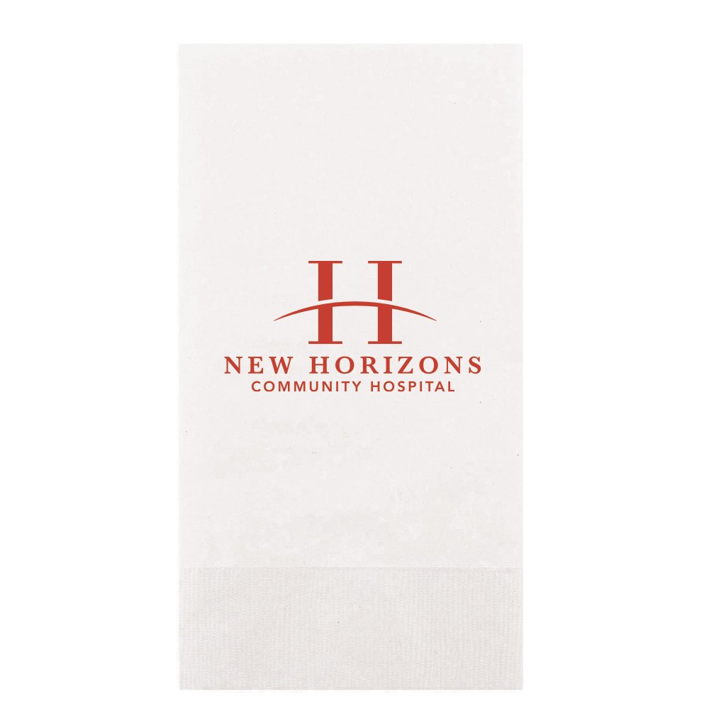 1-Ply White Dinner Napkin 1/8 Fold - One-Color Personalization ...
