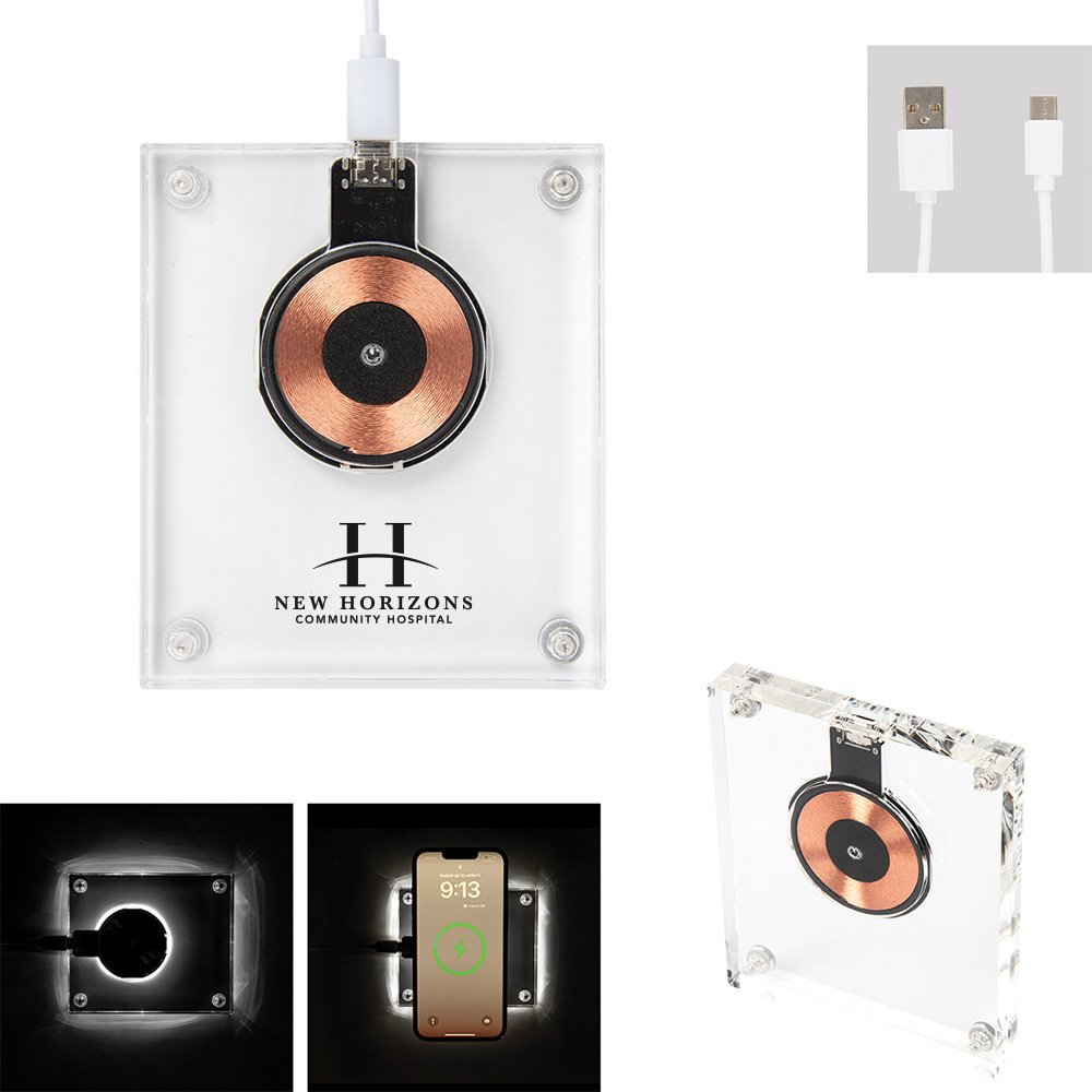 Clear Light-Up Qi Wireless Charging Pad - Personalization Available ...