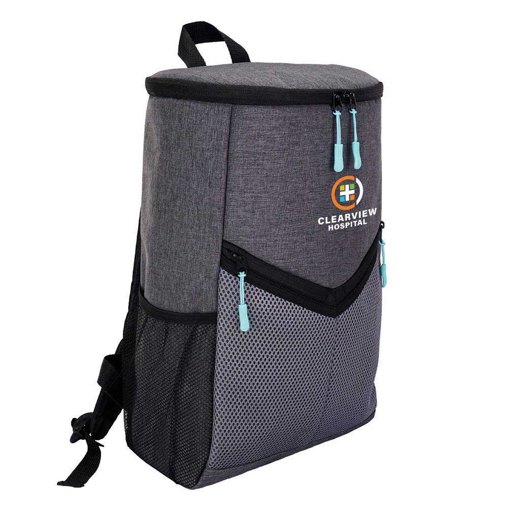 River Insulated Zippered 18-Can Cooler Backpack - Full-Color ...