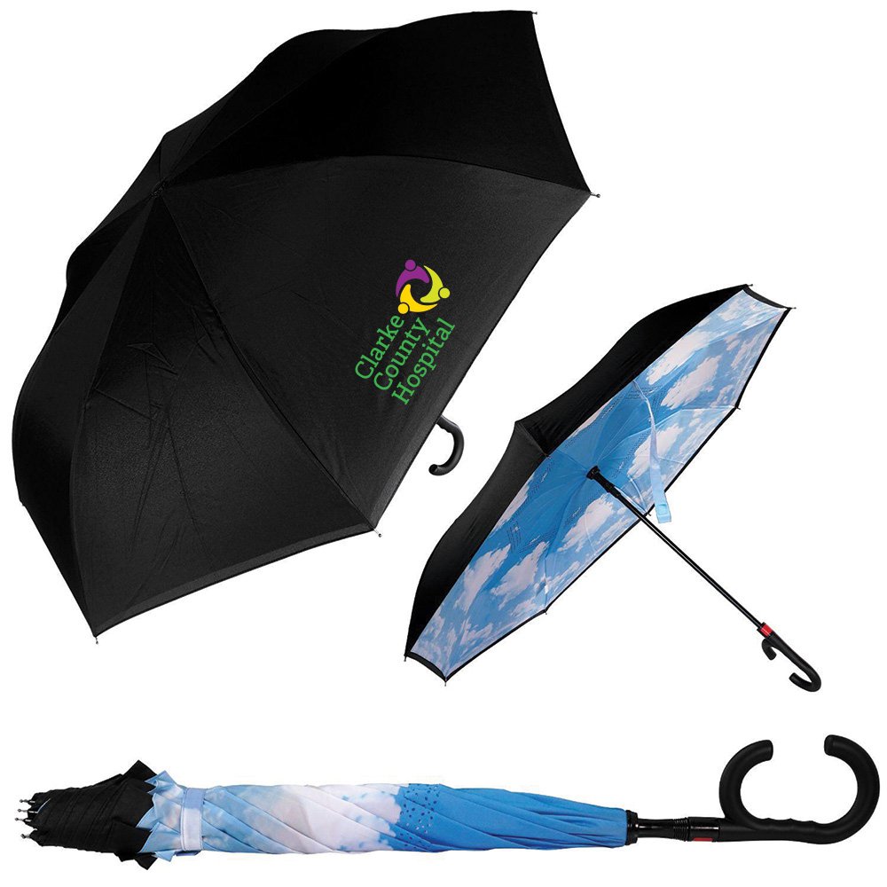 44" Inverted Umbrella - Full-Color Personalization Available | Positive ...