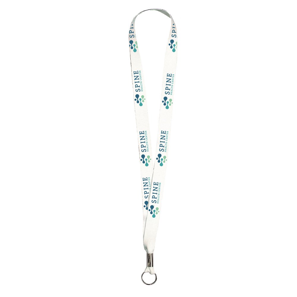 3/4" White Dye-Sublimated Lanyard (Non Breakaway) - Full-Color ...