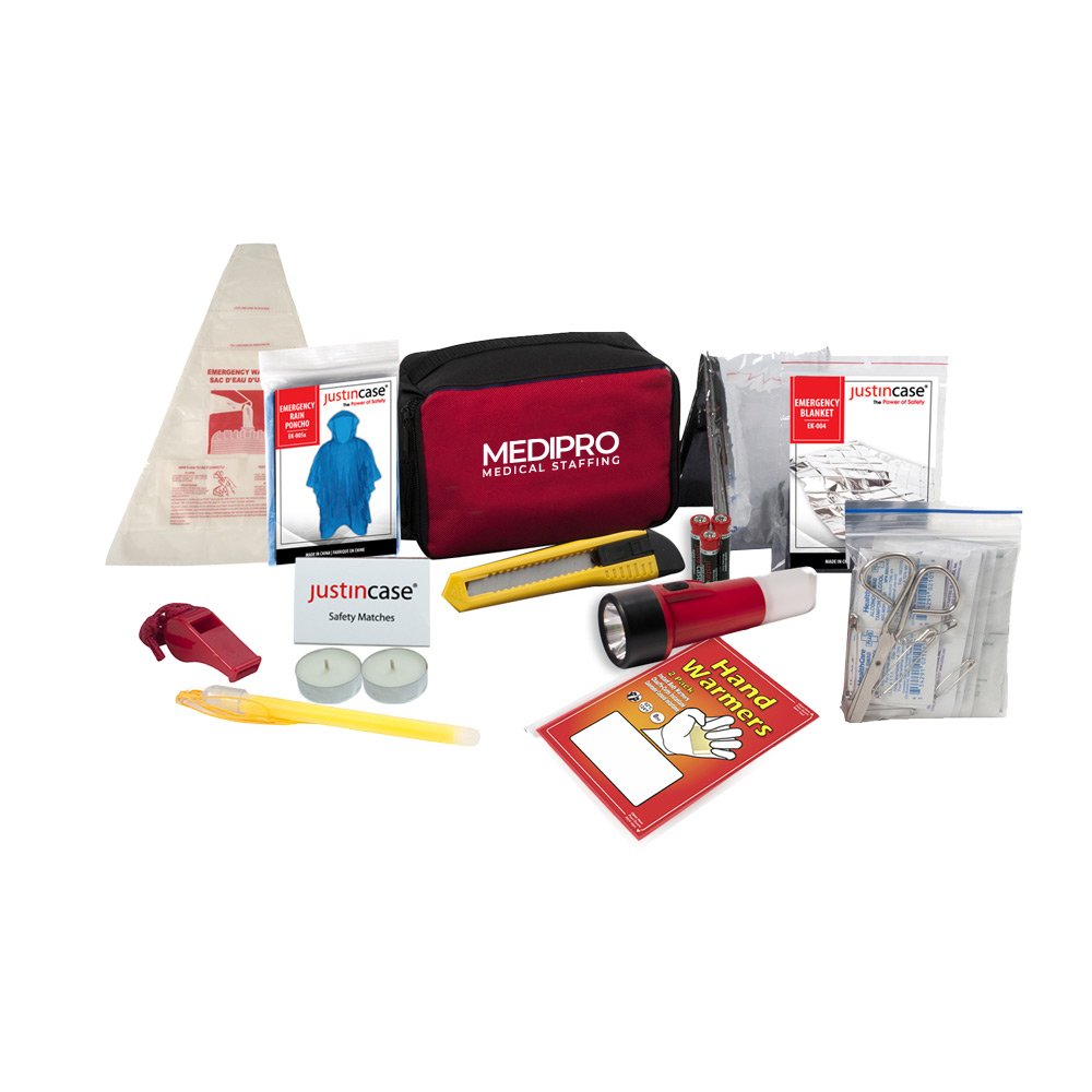 Emergency Auto Safety Kit in Heavy-Duty Bag - One-Color Personalization ...