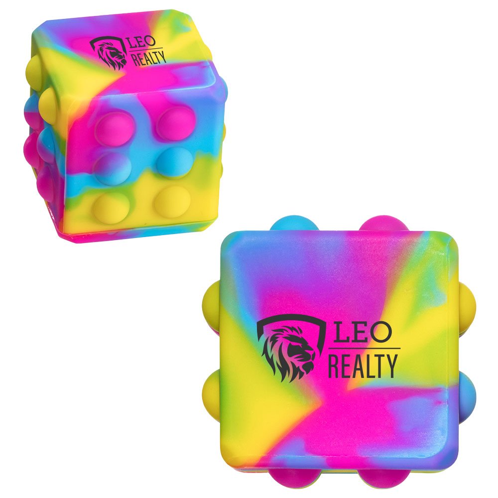 Fidget Push Pop Cube Stress Reliever - One-Color Personalization ...
