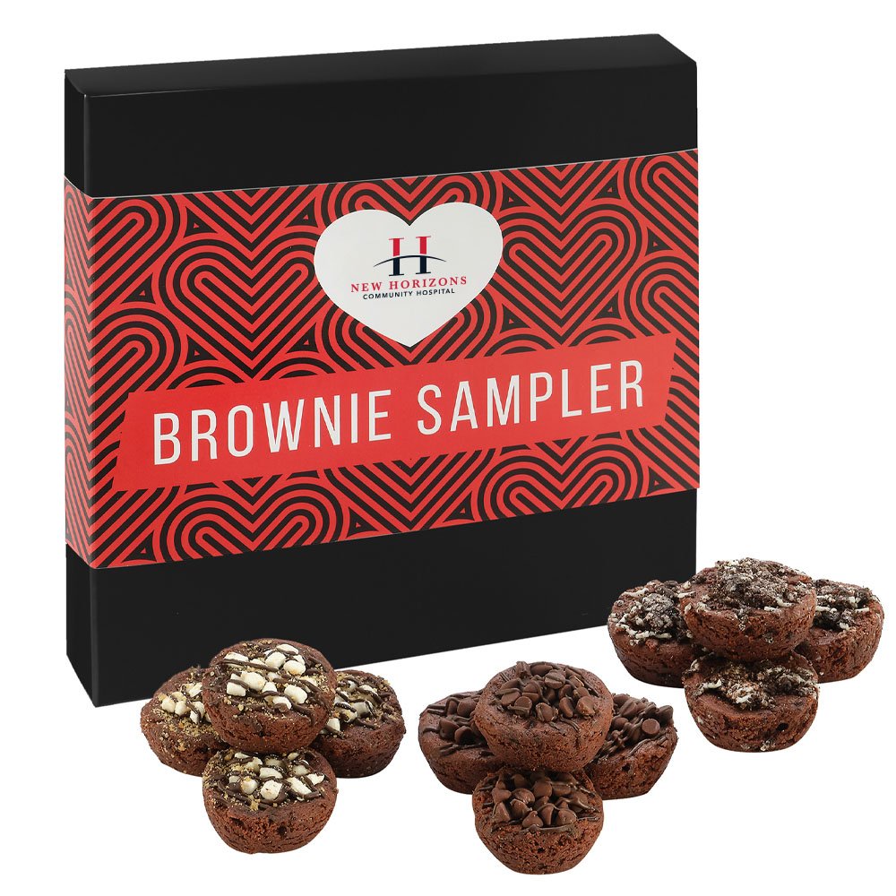 Valentine's Day Brownie Bites Sampler Gift Box - Box of 12 - Full-Color ...