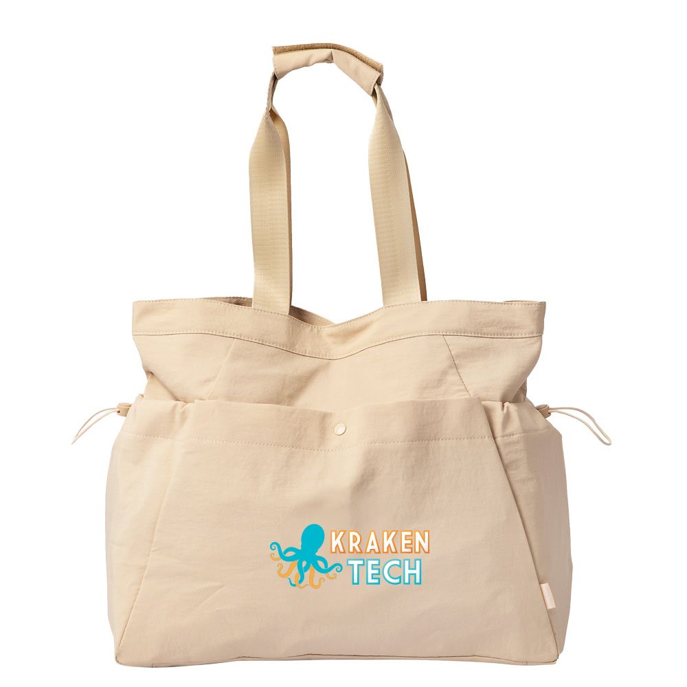 Recycled Luxe Lightweight Cinch Tote Bag - Full-Color Personalization ...