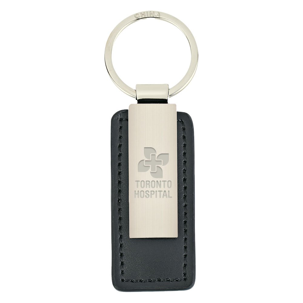 Leatherette Silver Key Tag - Laser-Engraved Personalization Available ...