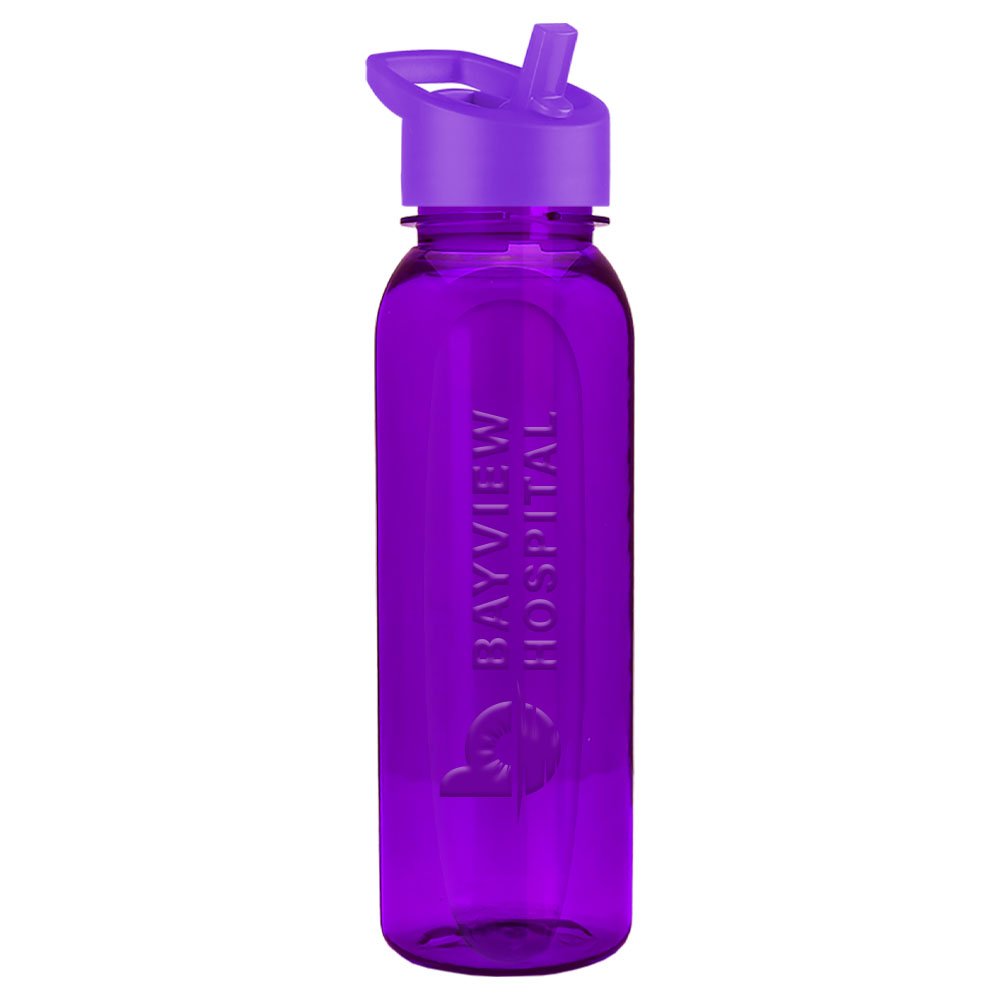 Embossed Tritan™ Plastic Water Bottle 24 oz. With Flip-Straw Lid ...