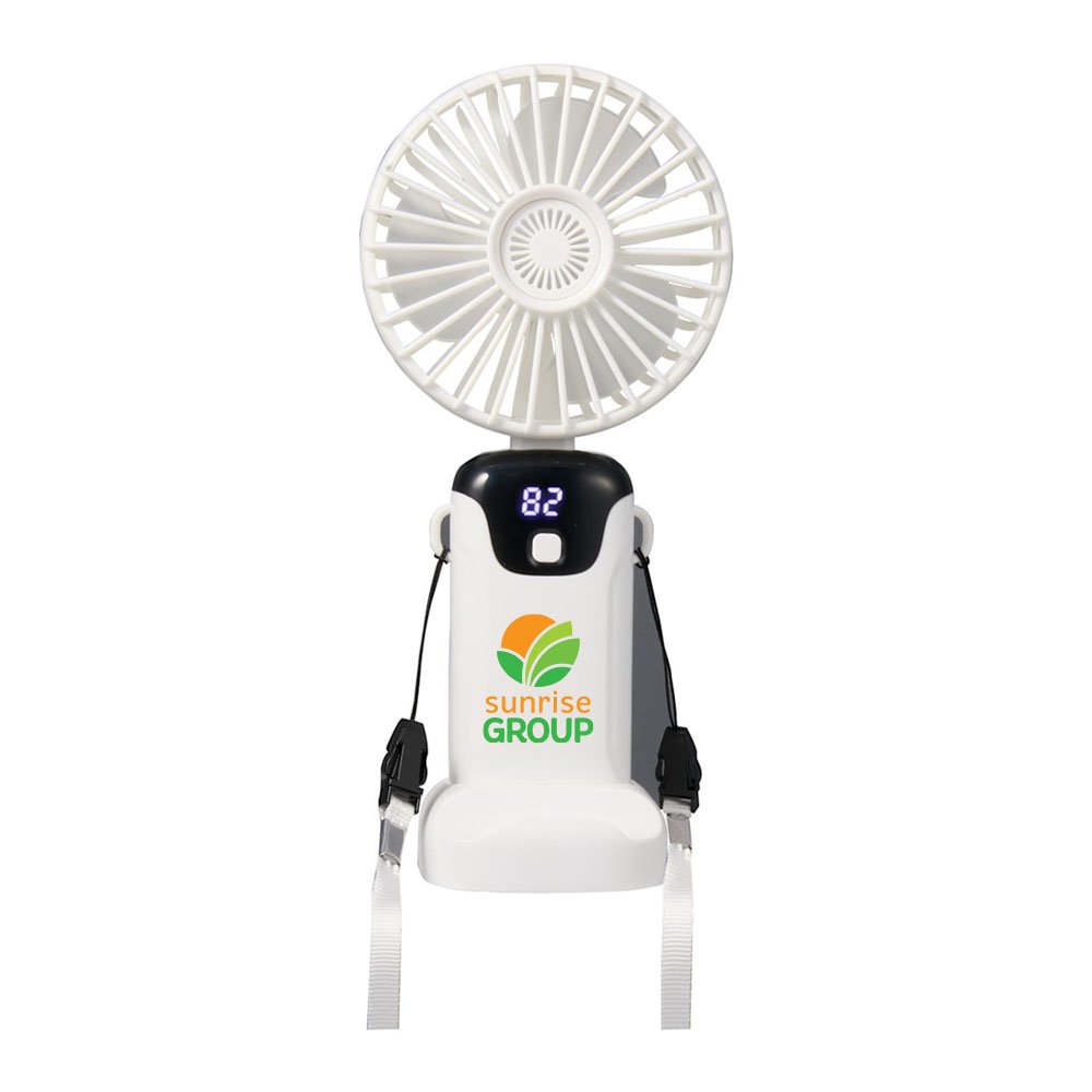 Recycled Rechargeable Personal LED Fan - Full-Color Personalization ...