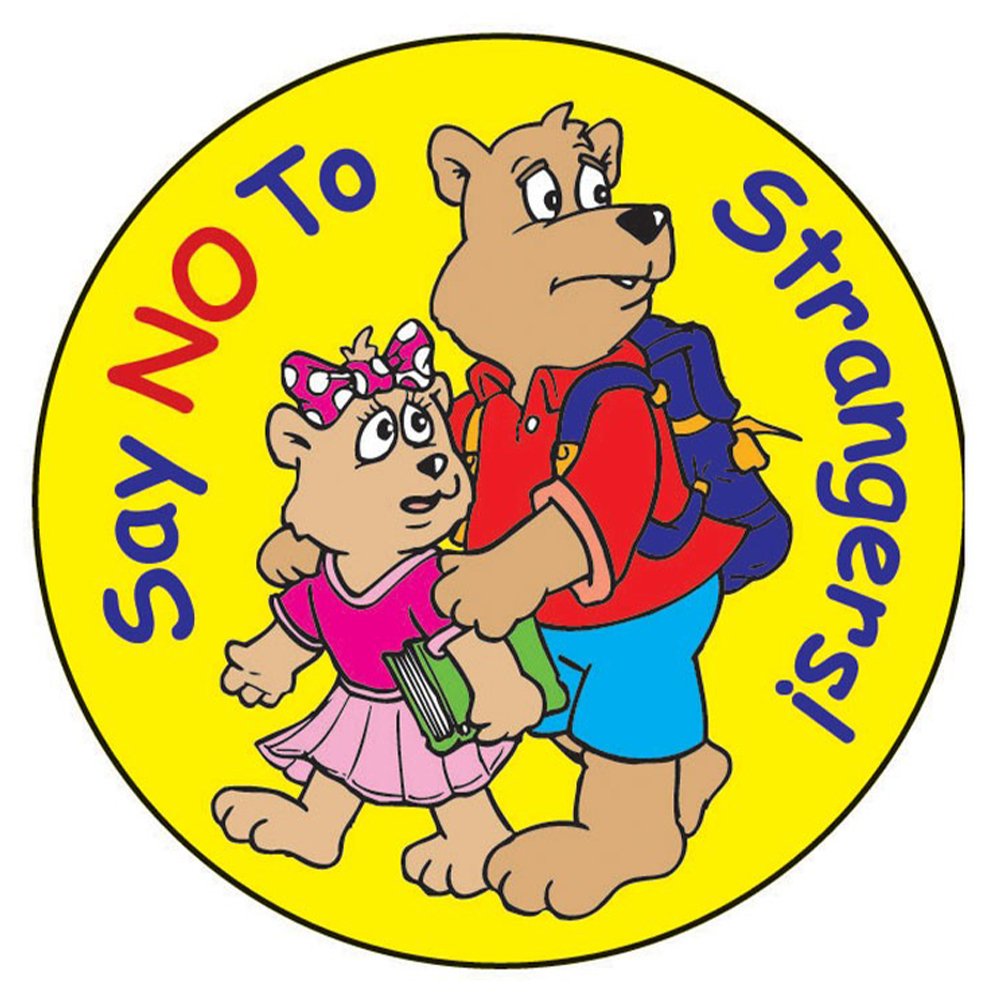 Round Sticker Roll 2" - Say NO to Strangers | Positive Promotions