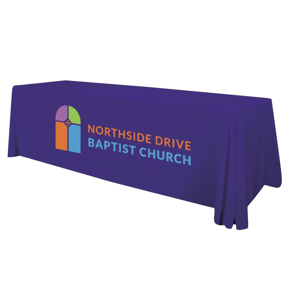 8' Standard Table Throw (Full-Color Imprint, One Location) | Positive ...