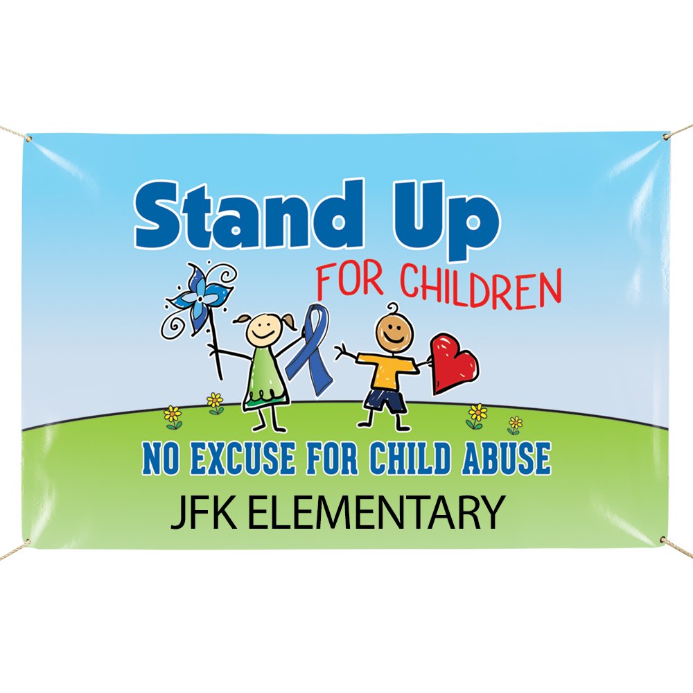 Stand Up For Children: No Excuse For Child Abuse 5' x 3' Vinyl Banner ...