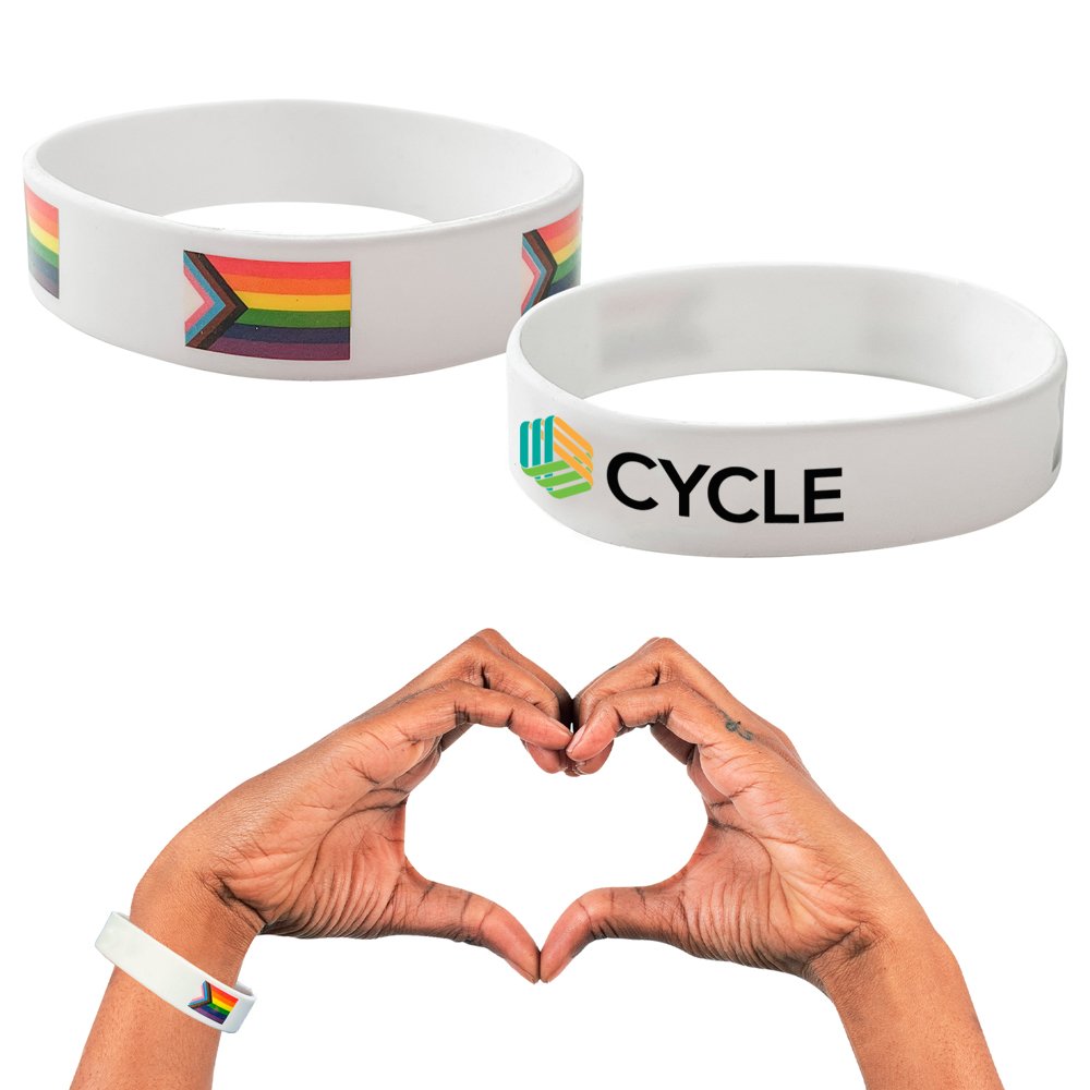 Progressive Pride Flag Silicone Bracelet - Personalization Available ...