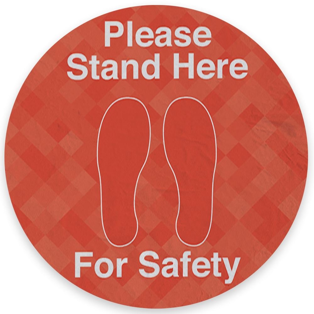 Please Stand Here 18" Indoor Floor Decals - Set of 6 | Positive Promotions