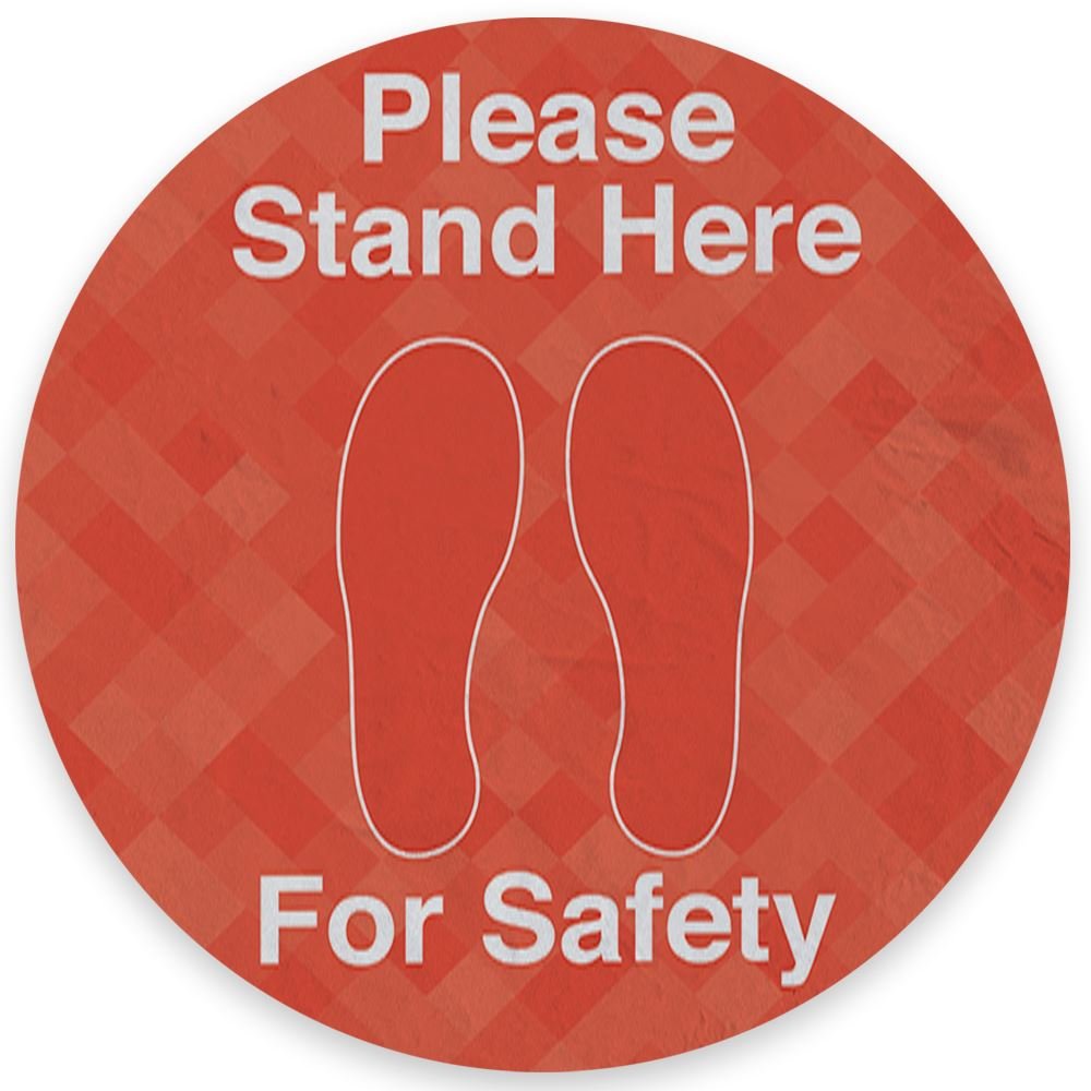 Please Stand Here 12" Indoor Floor Decals - Set of 3 | Positive Promotions
