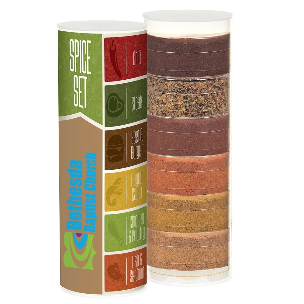 6 Way Spice Rub Set-Add your personalization | Positive Promotions