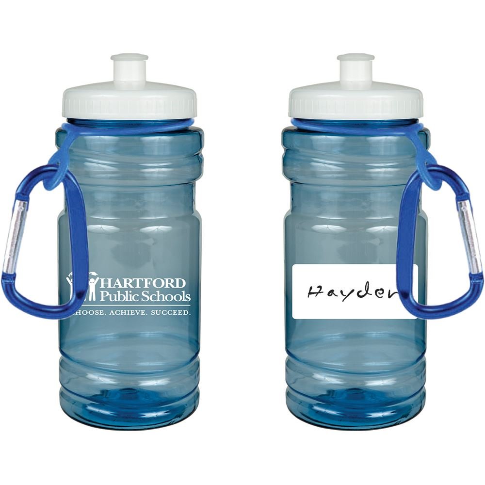 ID Translucent Water Bottle with Flip Top Lid and Carabiner 20-Oz ...