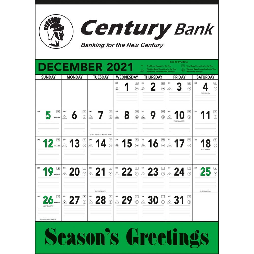 2022 Green & Black Contractor Memo Calendar- Personalization Available ...