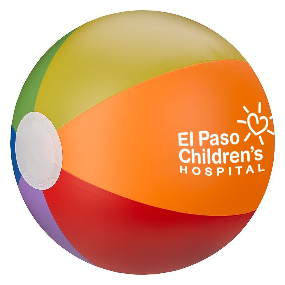 16" Rainbow Fun Beach Ball- Personalization Available | Positive Promotions