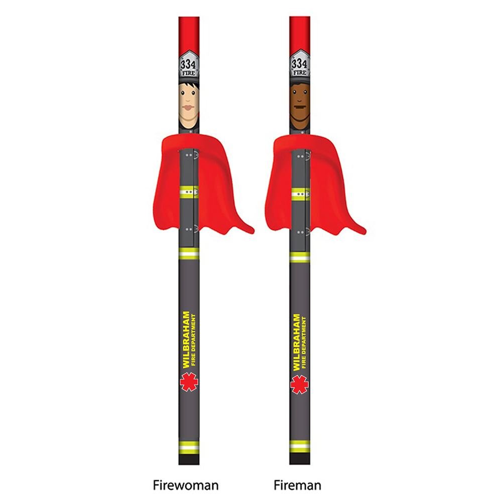 Fire Hero Pencil With Cape Eraser | Positive Promotions