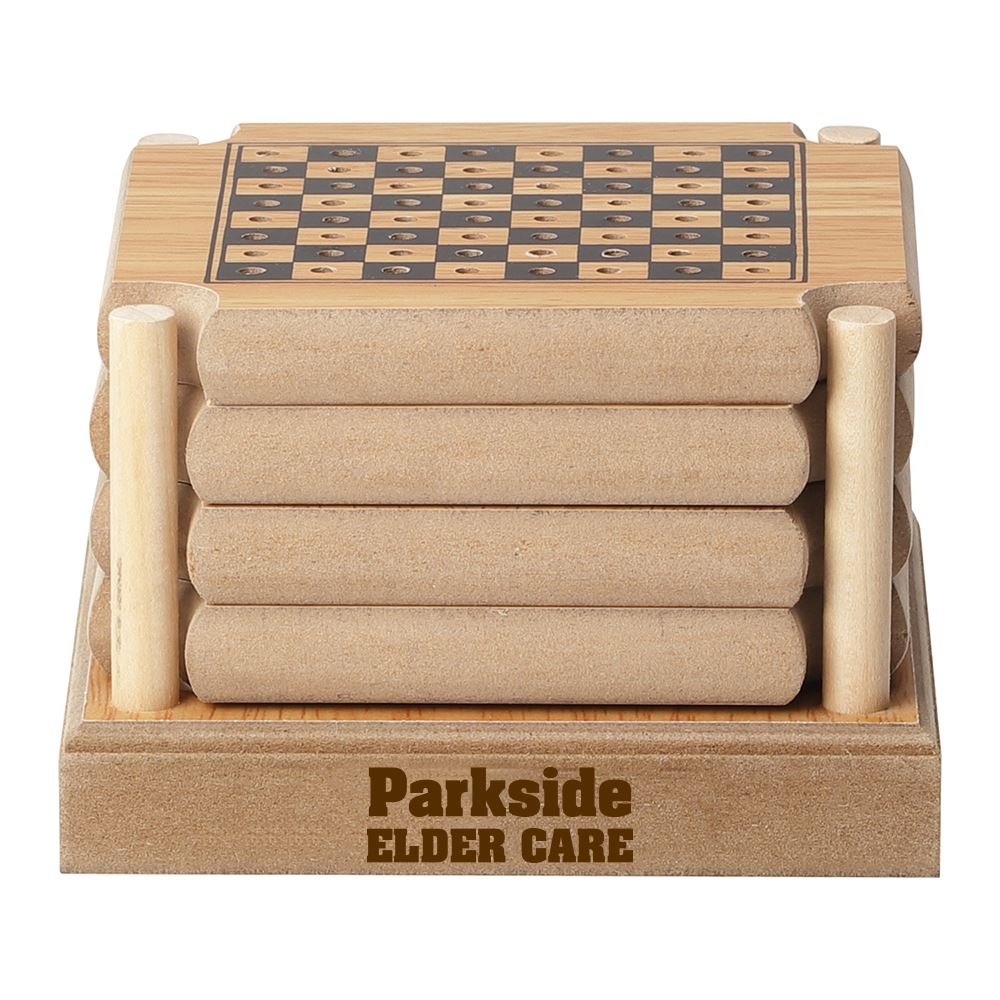 4 Piece Coaster Game Set - Personalization Available | Positive Promotions