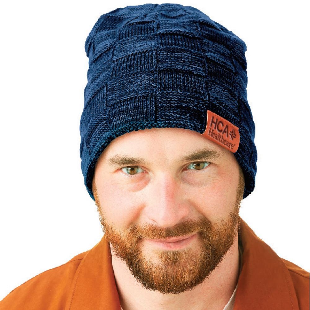 Leeman™ Fuzzy Lining Slouchy Beanie - Debossed Personalization ...