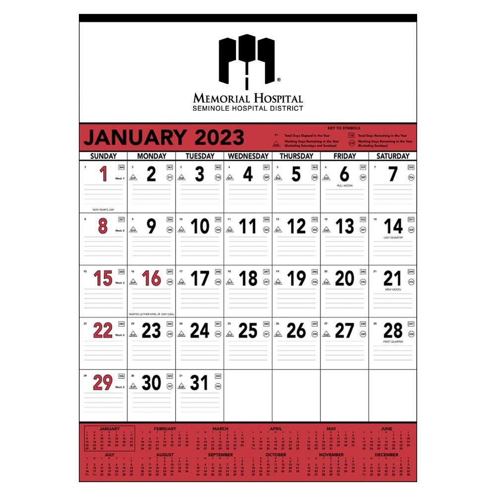 Red And Black Contractor's Memo Calendar - Personalization Available ...