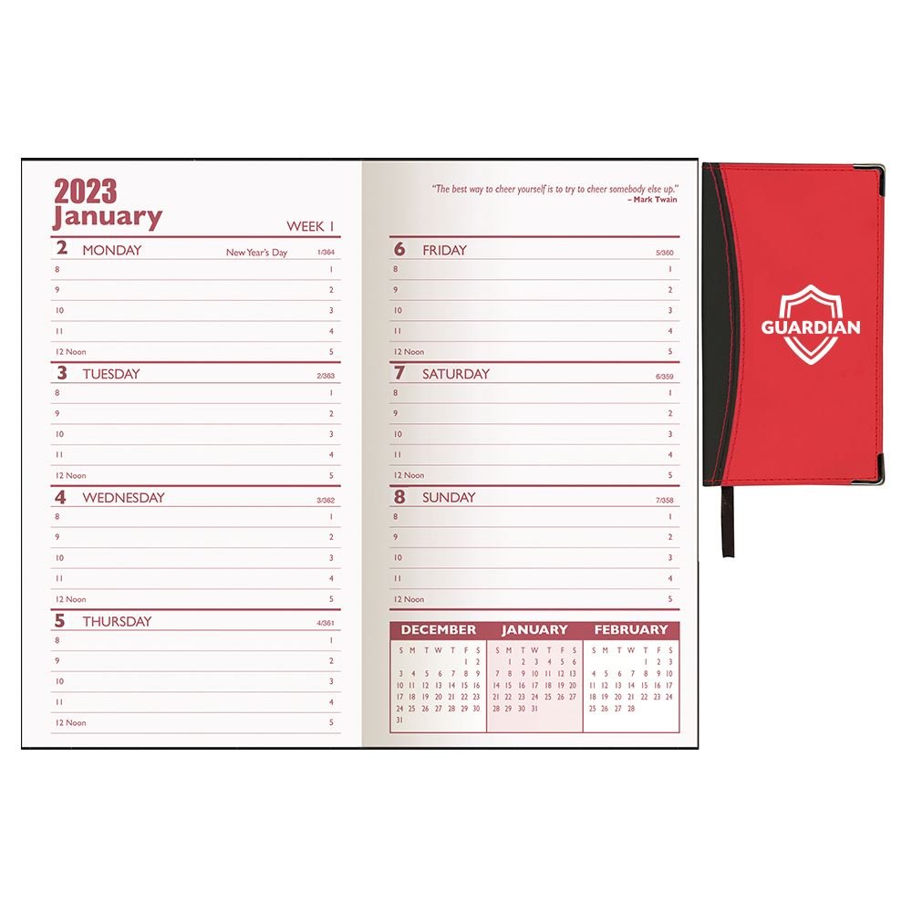 Ascot Two-Tone Vinyl Soft Cover Weekly Planner - Personalization ...