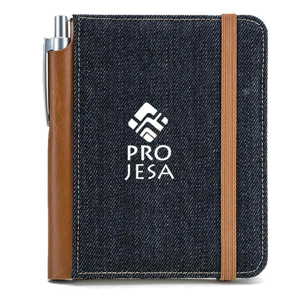 Mini Denim Notebook and Bamboo Pen Set - Personalization Available ...