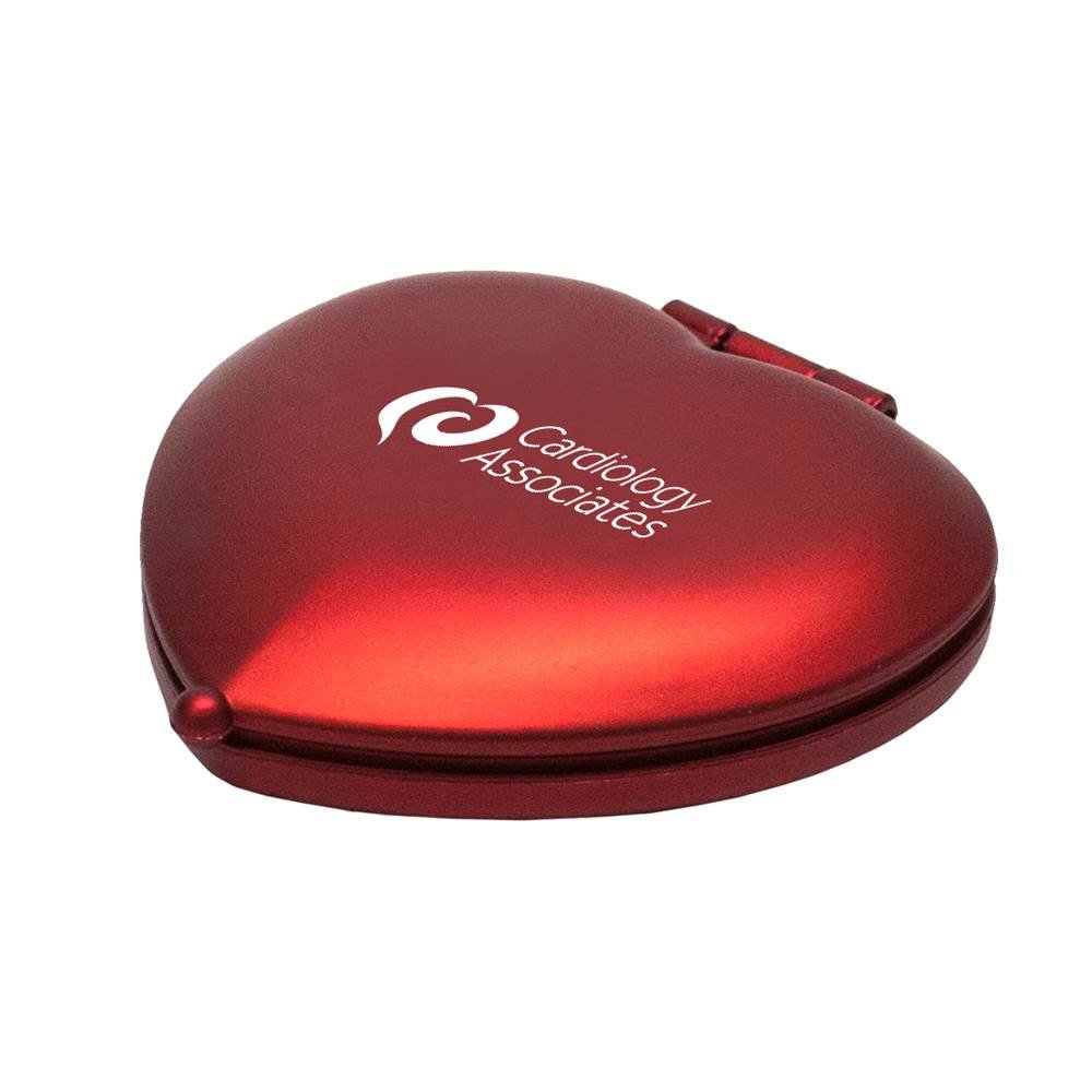 Red Heart Metal Compact Mirror - Personalization Available | Positive ...
