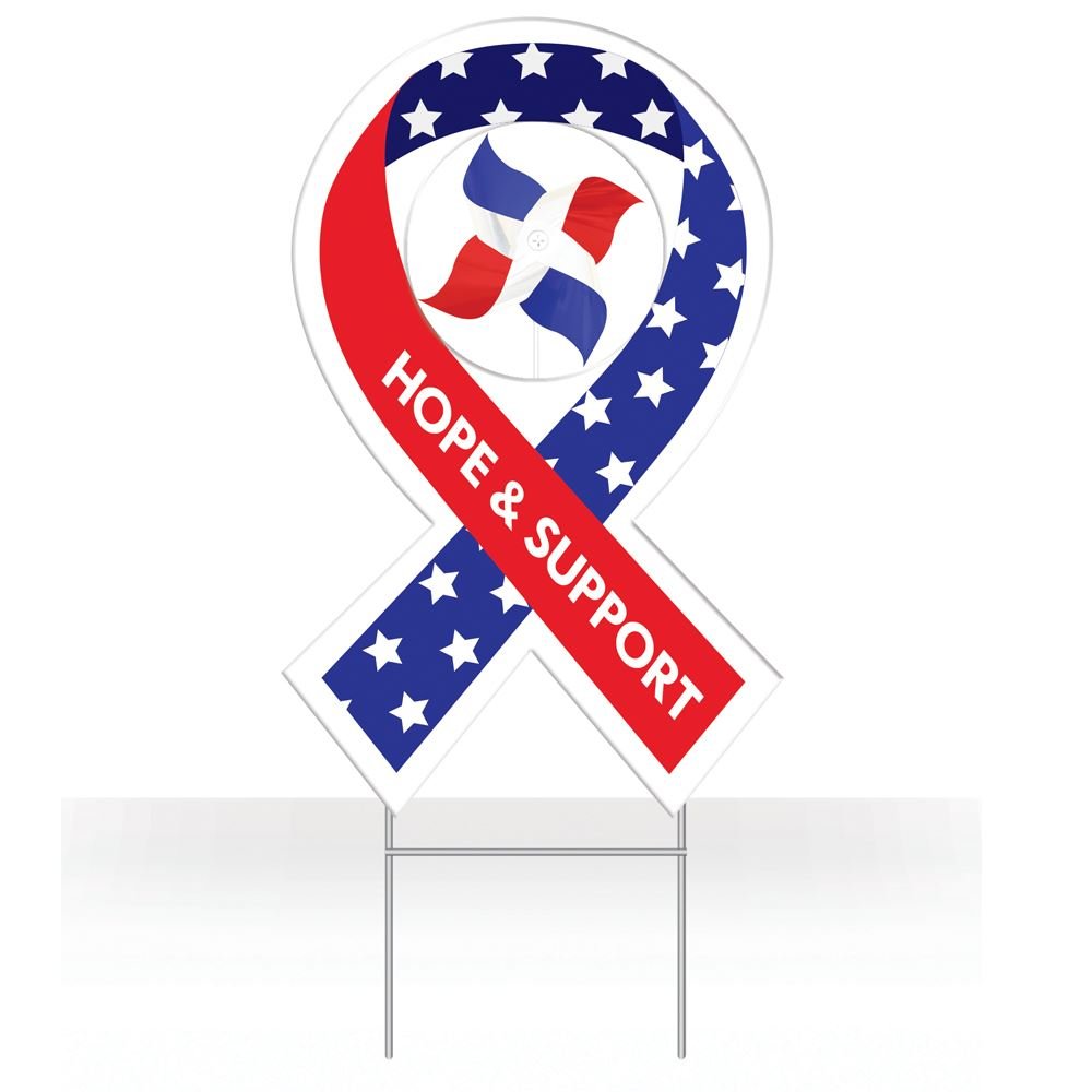 Awareness Ribbon 24" x 16" Pinwheel Yard Sign - Personalization ...