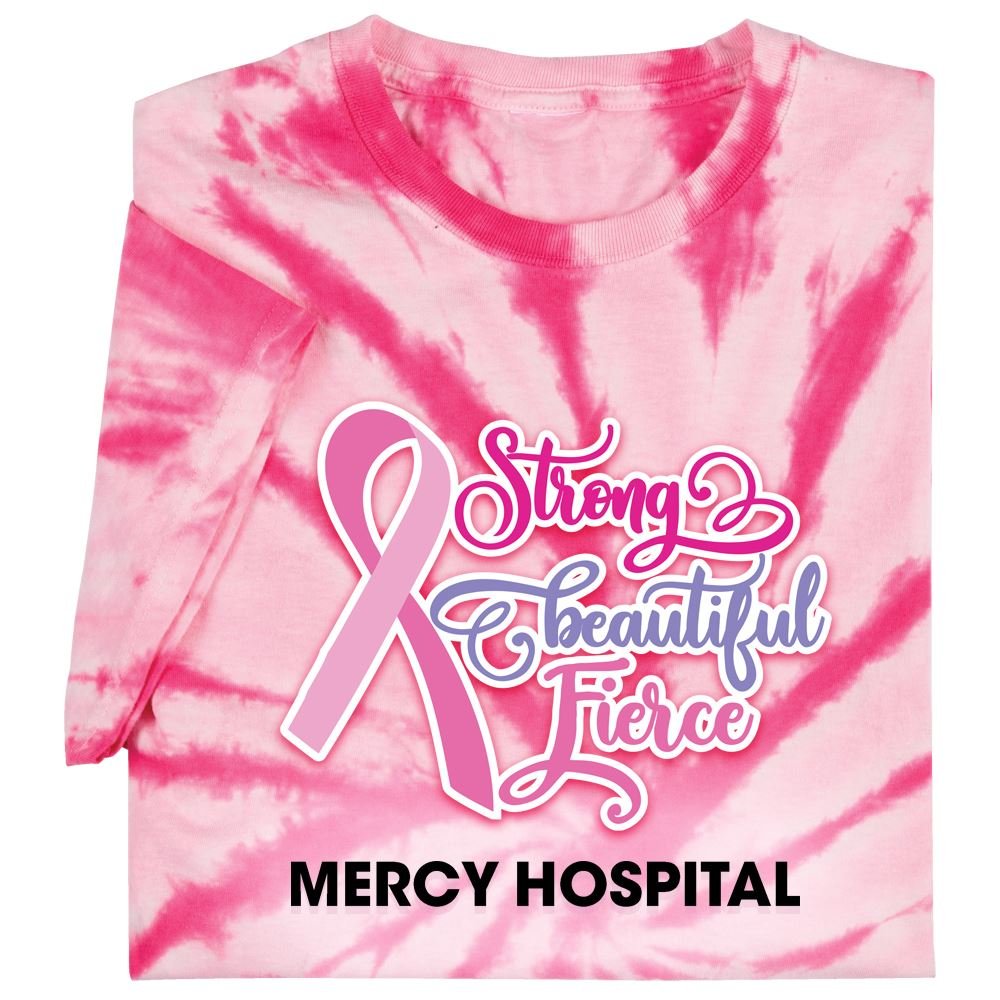 Strong, Beautiful, Fierce Breast Cancer Awareness Unisex Tie-Dye T ...
