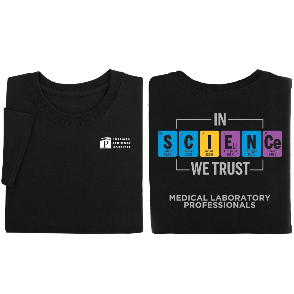 Med Lab Pros: In Science We Trust Unisex 2-Sided Short-Sleeved T-Shirt ...