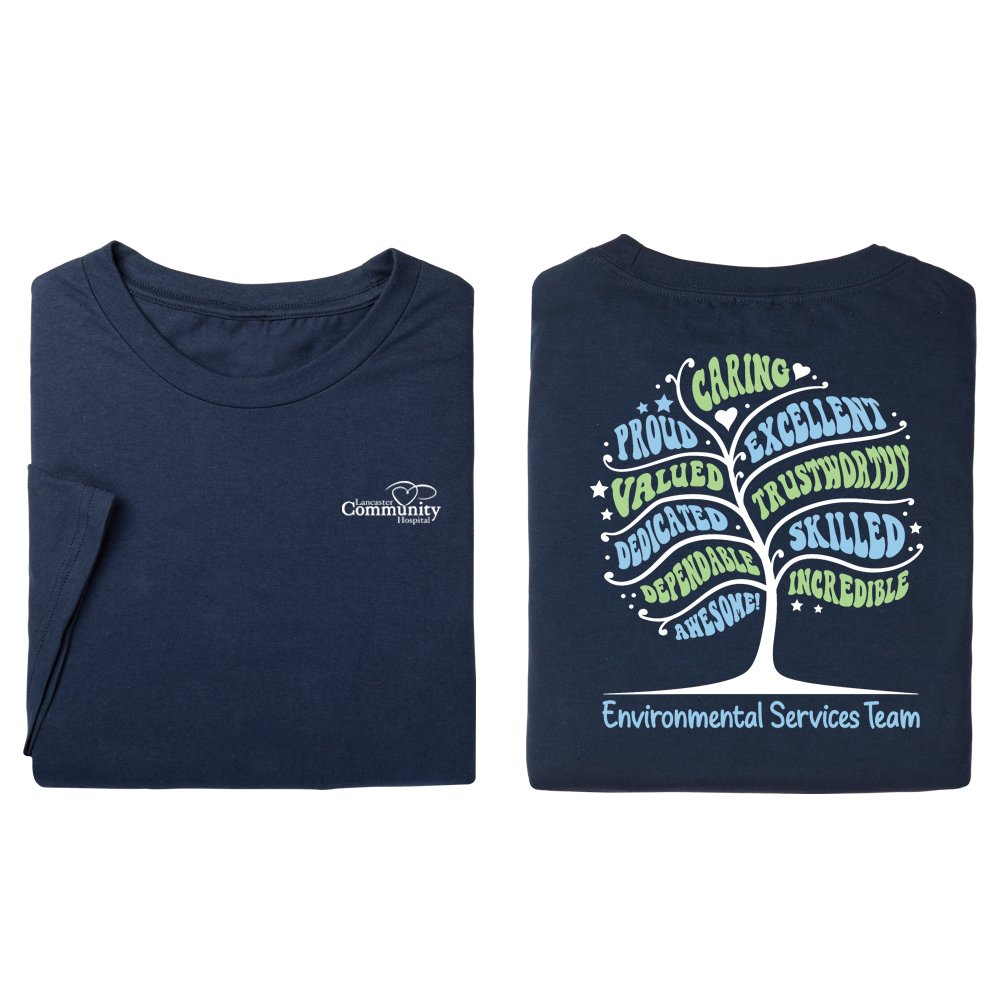 Environmental Services Tree Word Cloud Unisex 2-Sided Short-Sleeved T ...