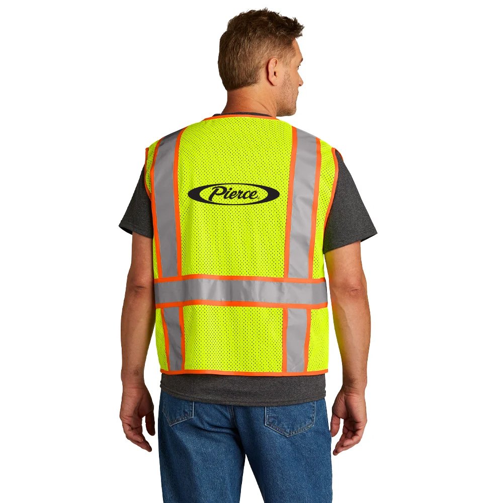 CornerStone® ANSI 107 Class 2 Mesh Zippered Two-Tone Hi-Vis Vest ...