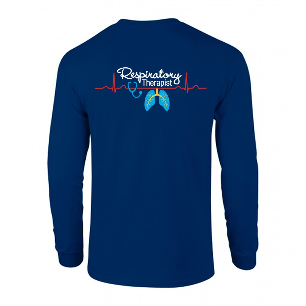 Respiratory Therapist Heartbeat Lungs Unisex 2-Sided Long-Sleeved T ...