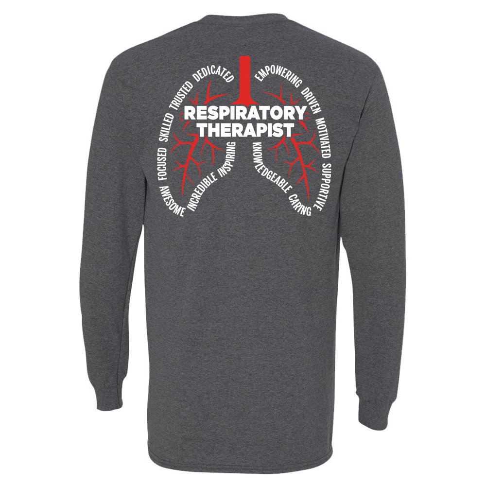 Respiratory Therapist Lungs Unisex 2-Sided Long-Sleeved T-Shirt ...